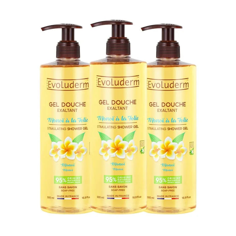 Set of 3 Monoï à la Folie Exhilarating Shower Gels – Evoluderm
